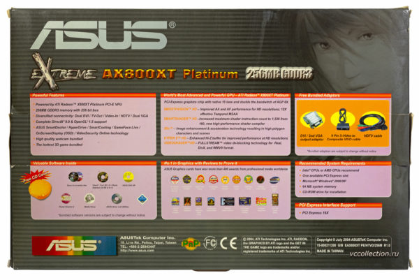 Radeon x800 XT PE PCI-E (ASUS EAX800XTP) [BOX] | VC Collection | Сайт о ...